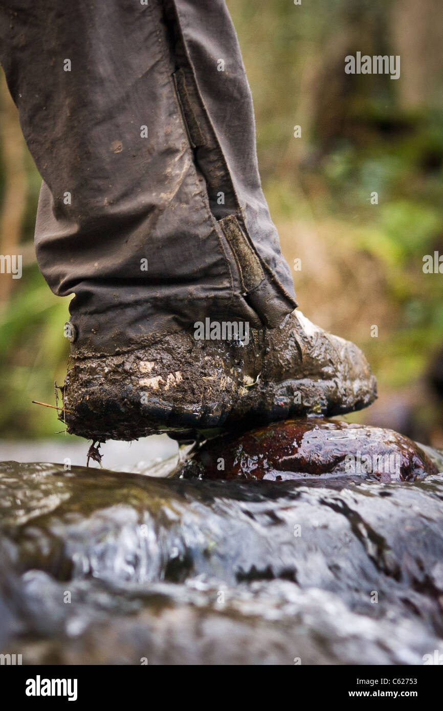 Muddy Boot and Stream Stock Photo - Alamy