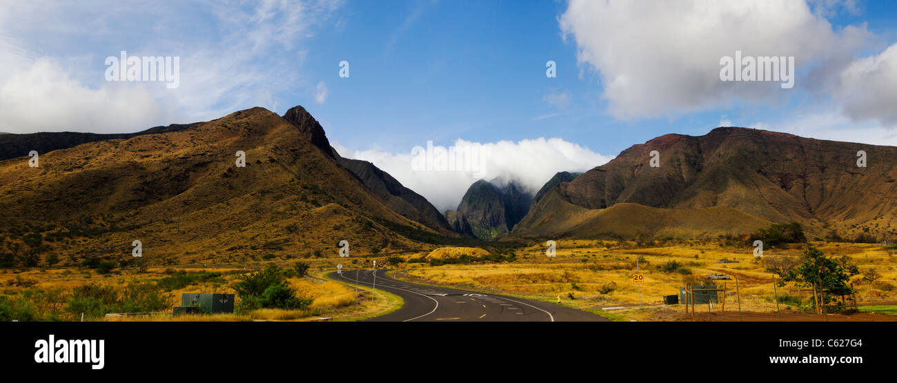 Maui Valley Panoramic Stock Photo - Alamy