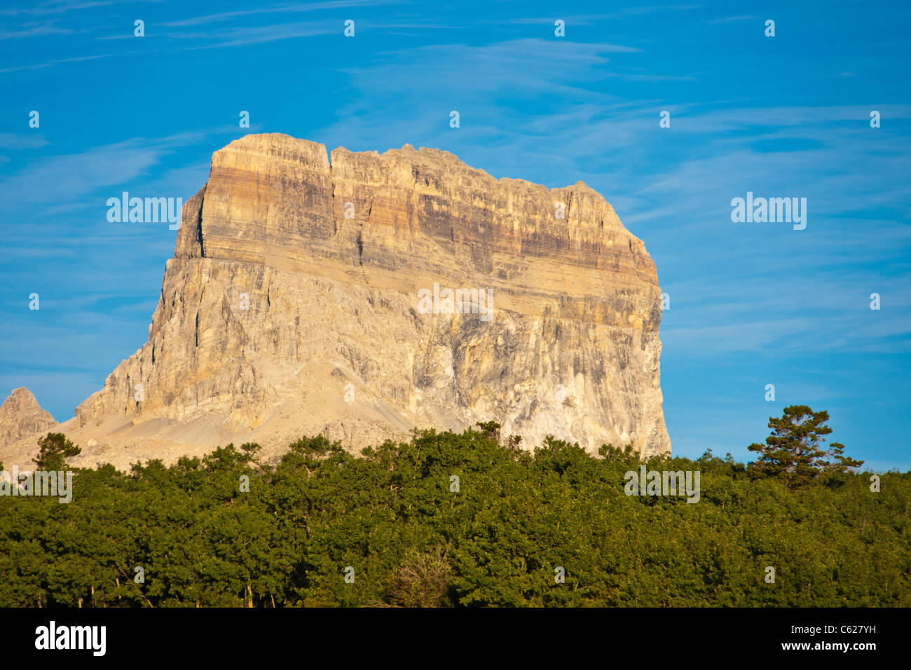 Chiel Mountain in Montana, viewed from the Chief Mountain International ...