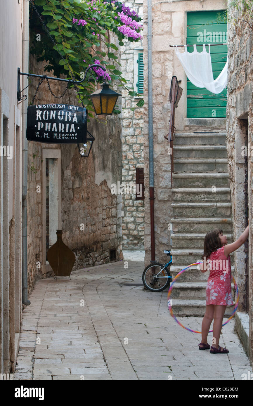 Street in Stari Grad, island Hvar, Dalmatia, Croatia Stock Photo - Alamy