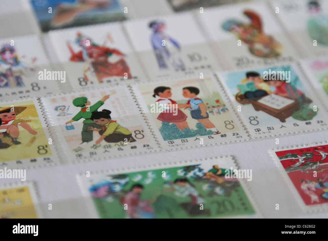 Chinese stamp China stamps collection Stock Photo - Alamy
