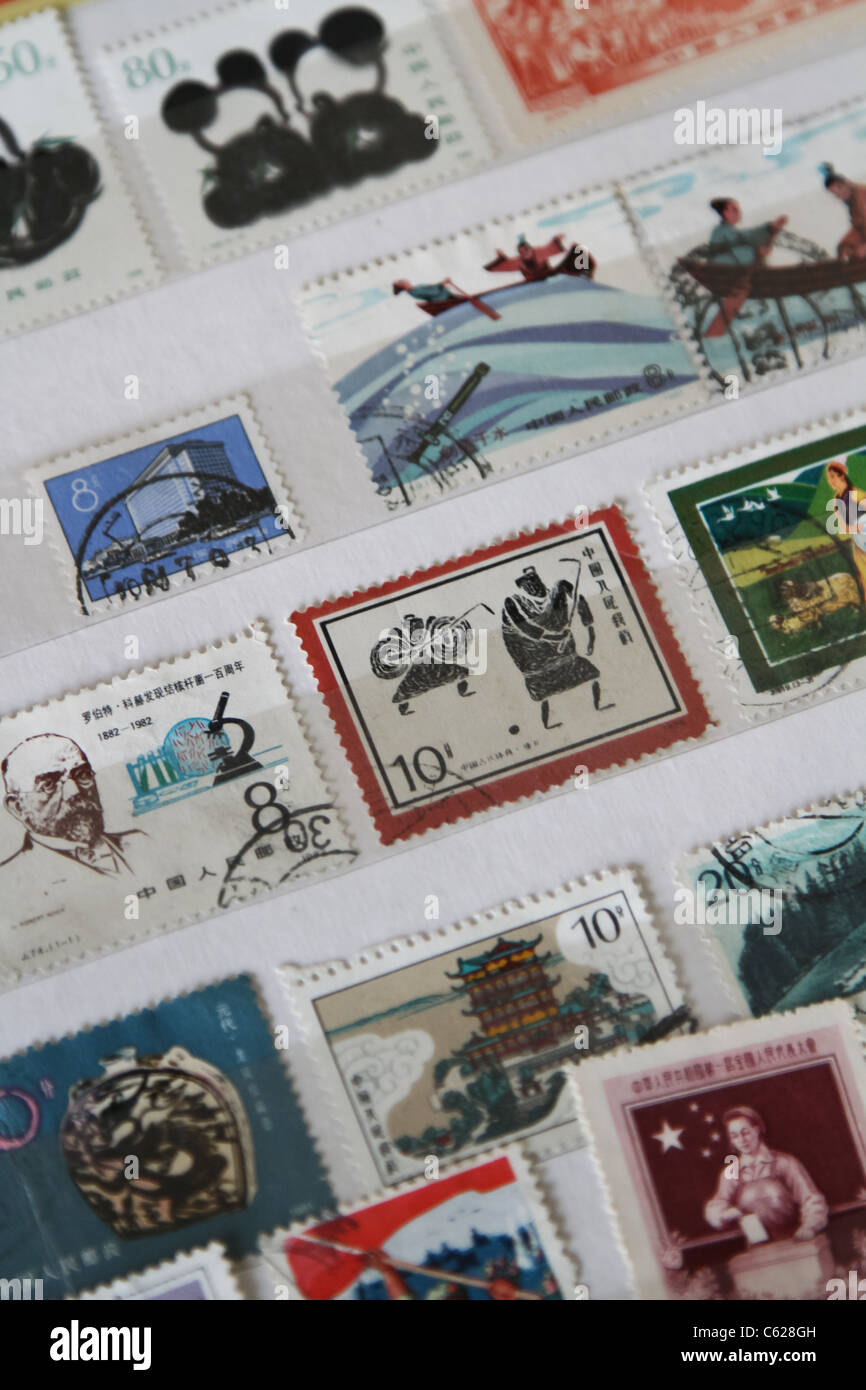 Chinese stamp China stamps collection Stock Photo - Alamy