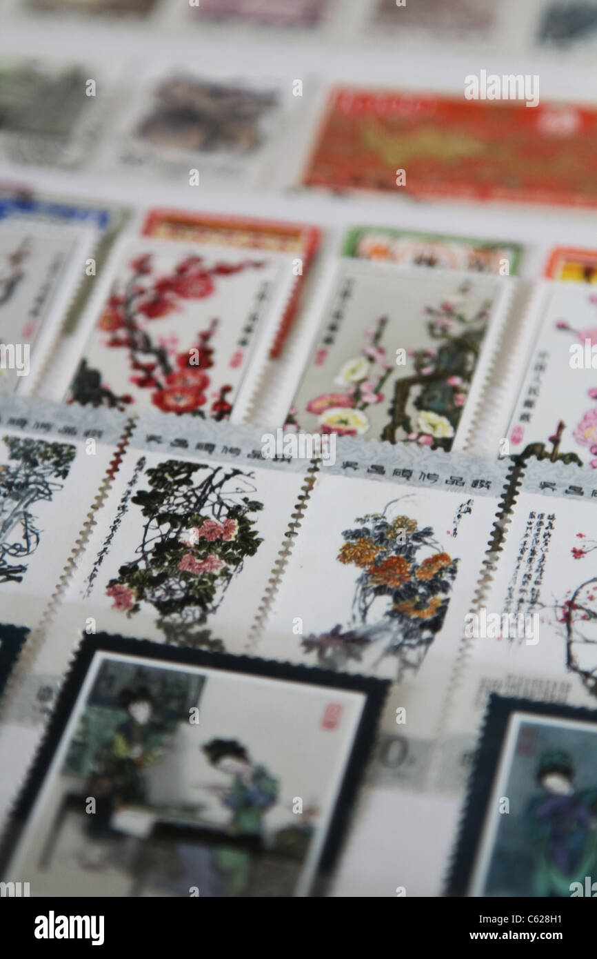 Chinese stamp China stamps collection Stock Photo - Alamy