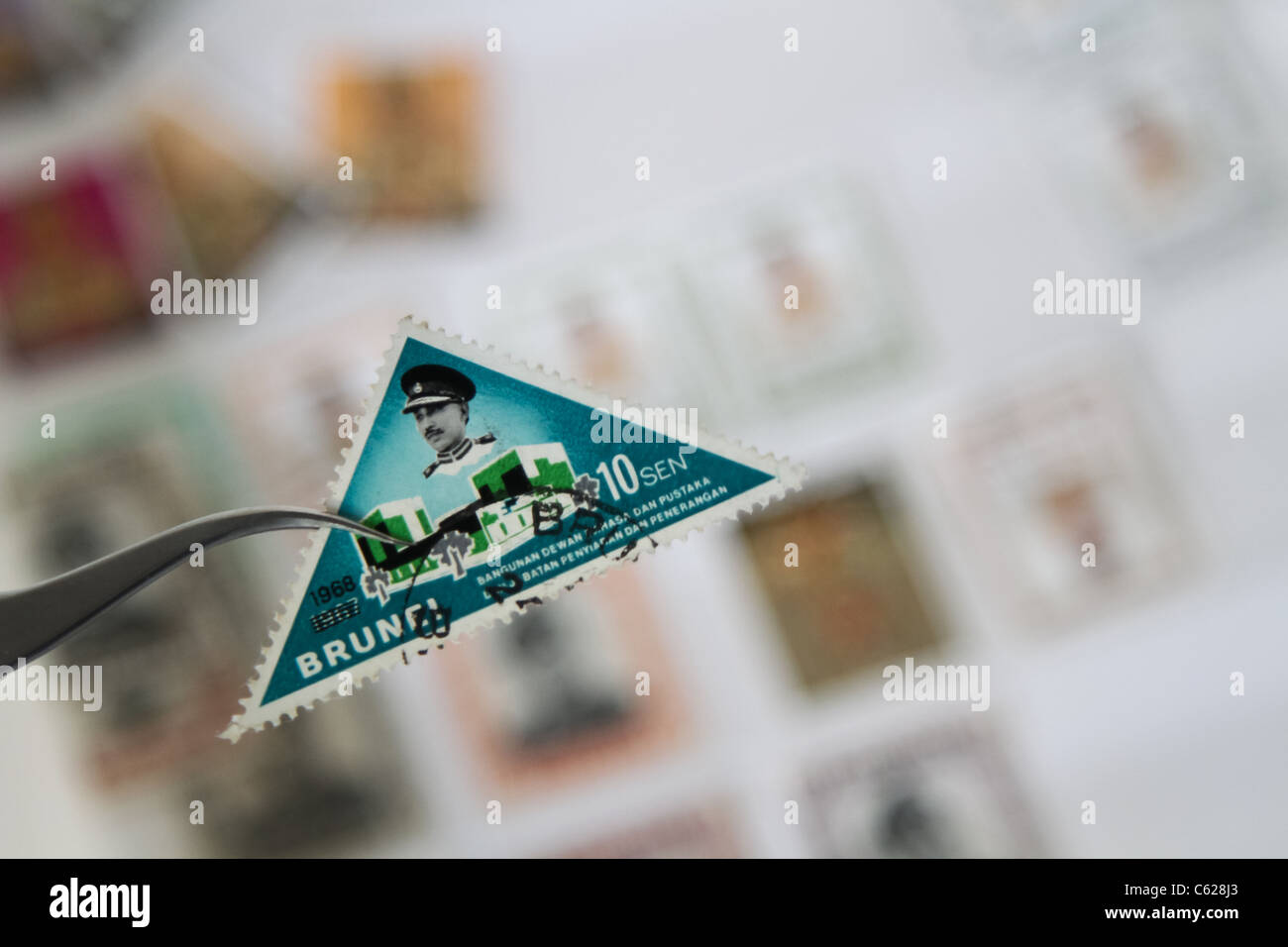 Triangular stamp Bruno stamps collection Stock Photo - Alamy