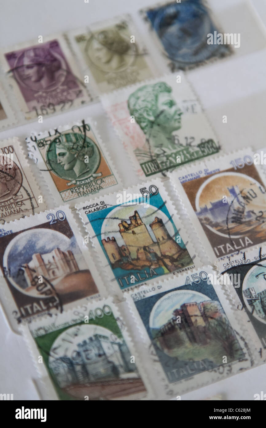 Italian stamp Italy stamps collection Stock Photo - Alamy