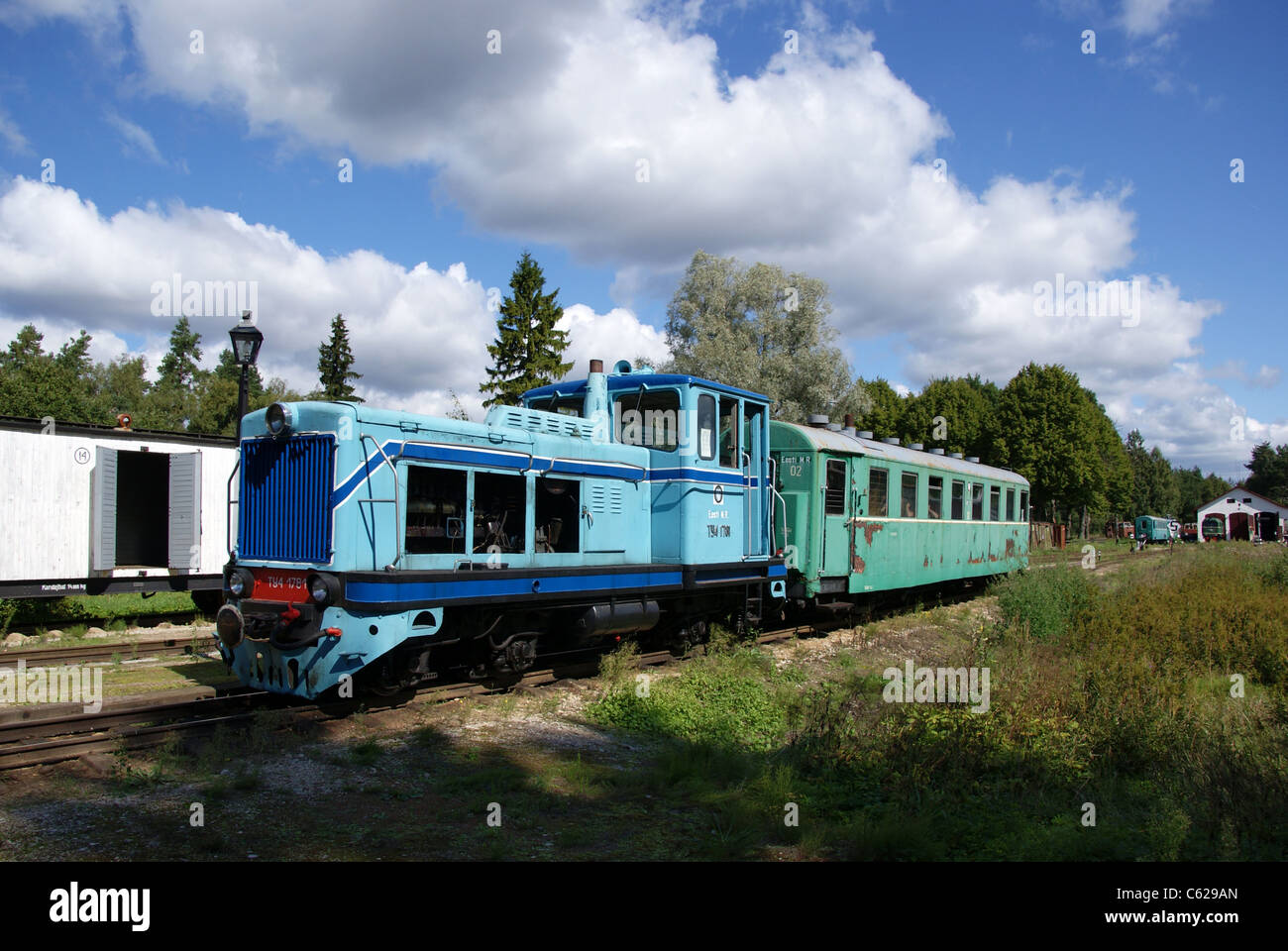 Locomotive with wagon Stock Photo - Alamy