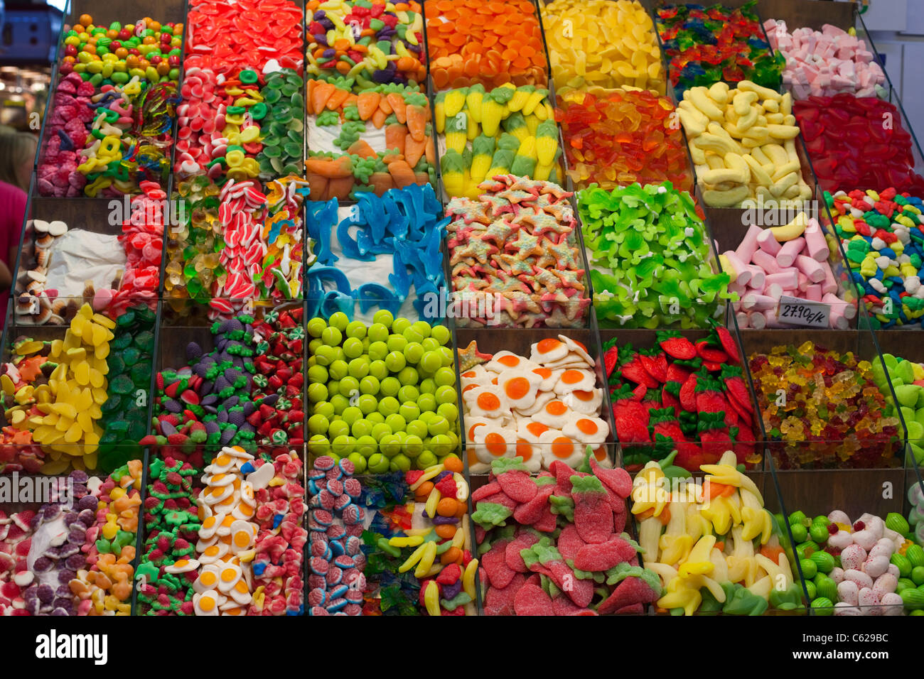 Sweets at La Boqueria Market, Barcelona Stock Photo - Alamy