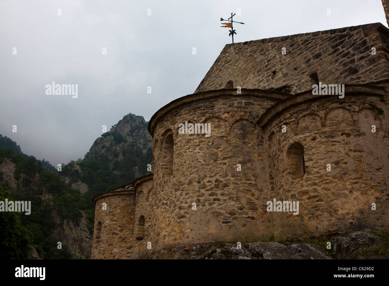 St Martin Du Canigou, a monastery in the Pyrenees, France, run by the ...