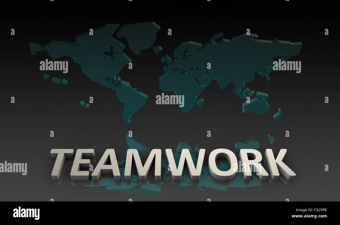 Teamwork by a Global Team as Concept Stock Photo - Alamy