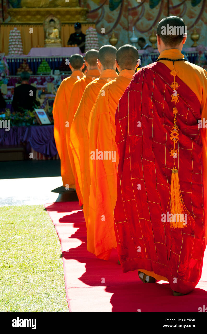 Buddhist monks in a line at the Buddha Birthday Festival, Perth, WA ...