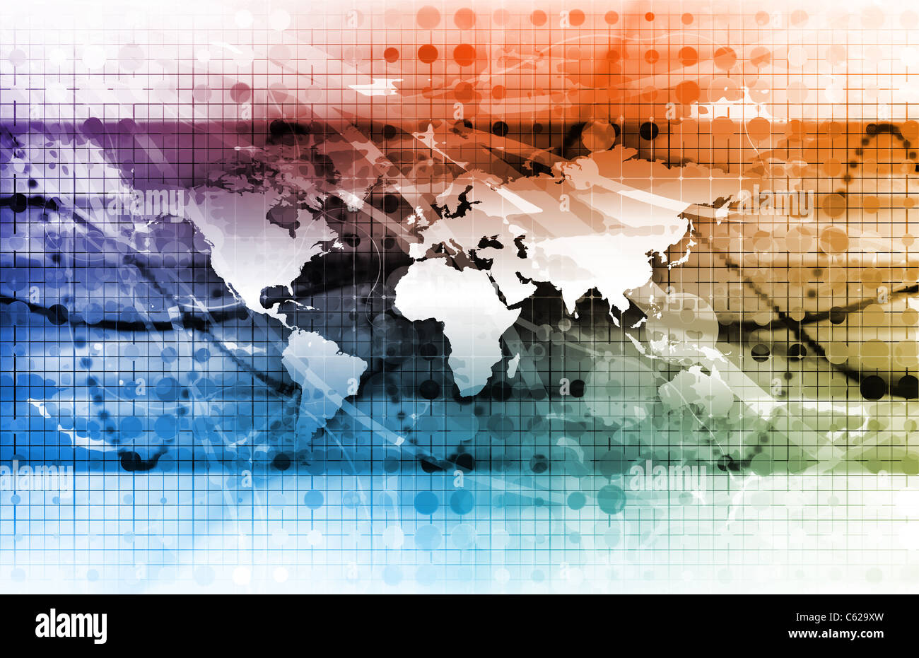 Media Communication on the Internet with Data Art Stock Photo - Alamy