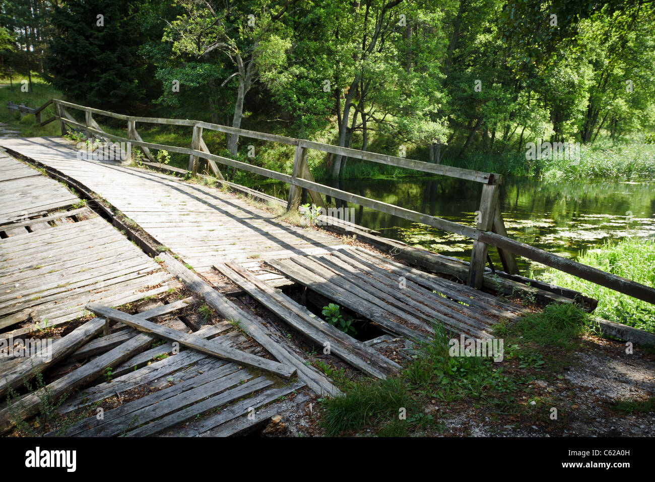 Old vintage bridge in the national park Stock Photo - Alamy