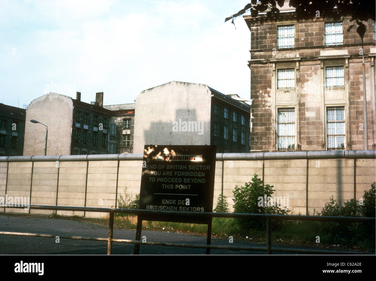 The Berlin Wall approached from the British Sector of West Berlin, 1974 ...
