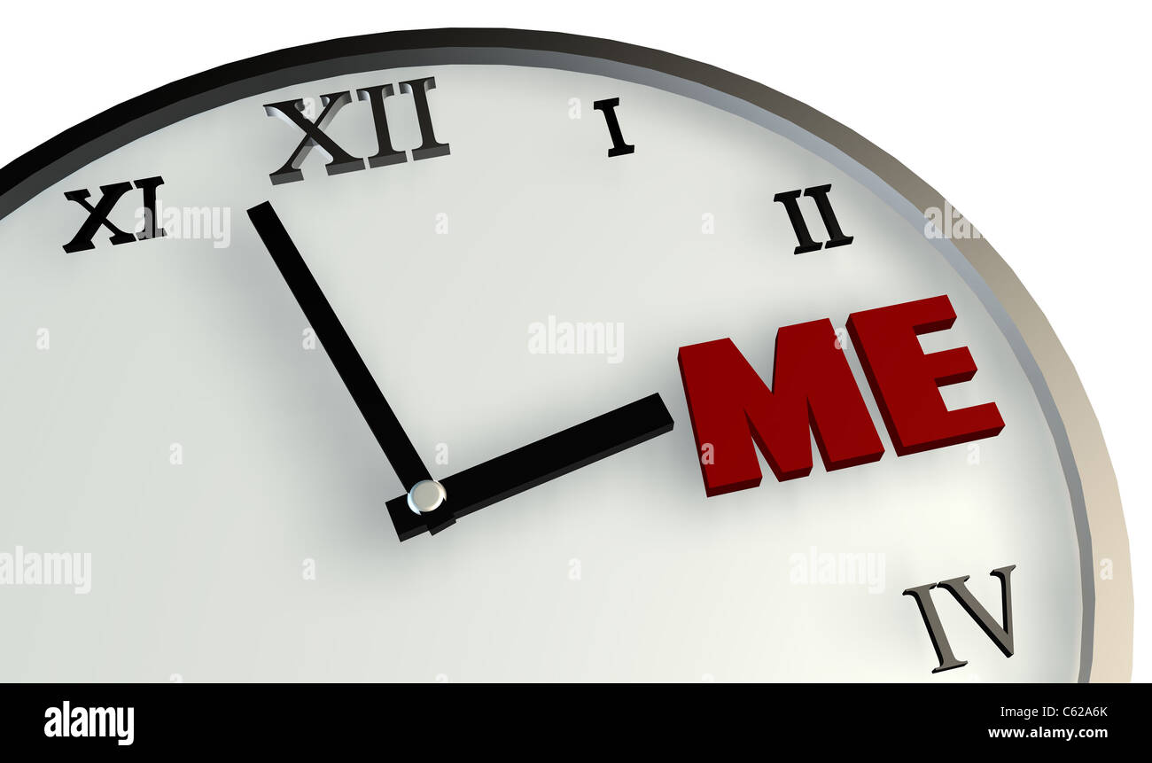 Personal Time Concept on Clock for Me Stock Photo - Alamy