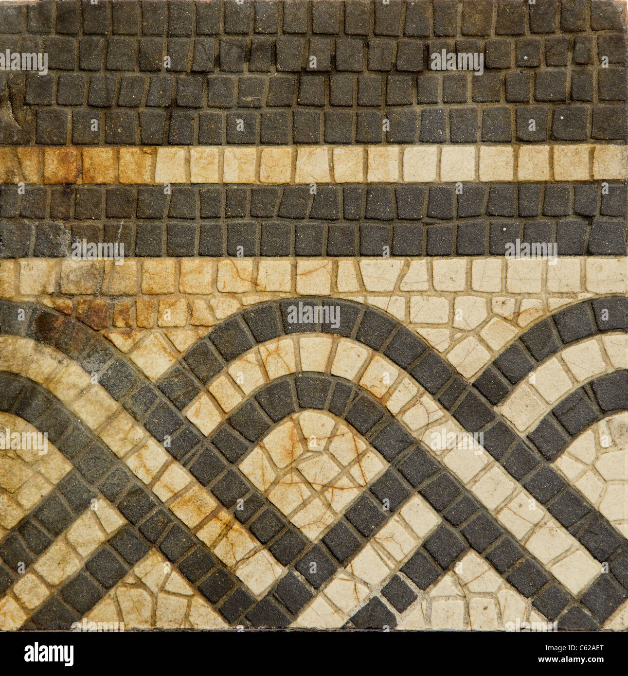 grunge and cracked old floor ornamental tile Stock Photo - Alamy