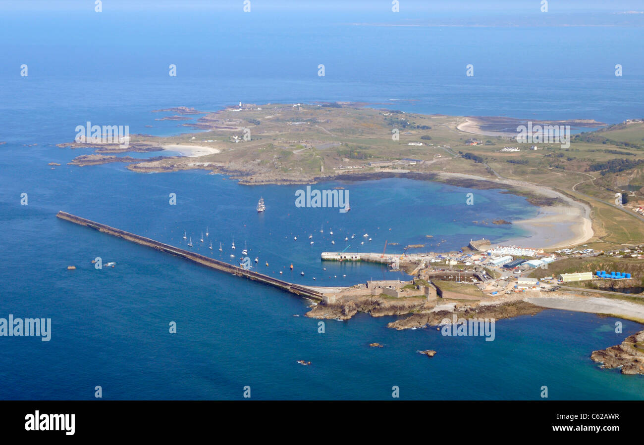 Aerial view of Alderney, Channel Islands Stock Photo - Alamy