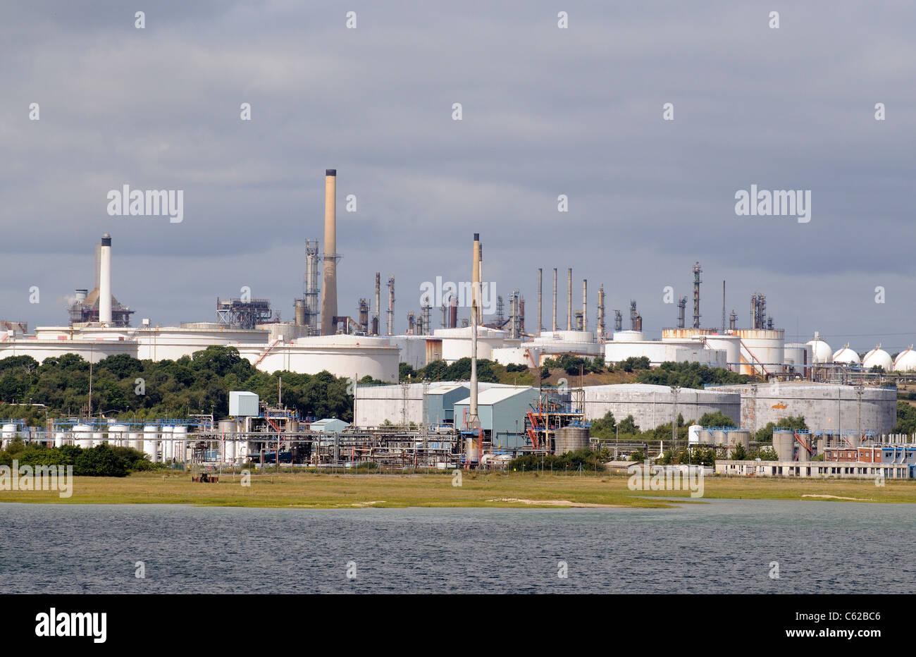Fawley oil refinery on Southampton water in southern England UK Stock ...