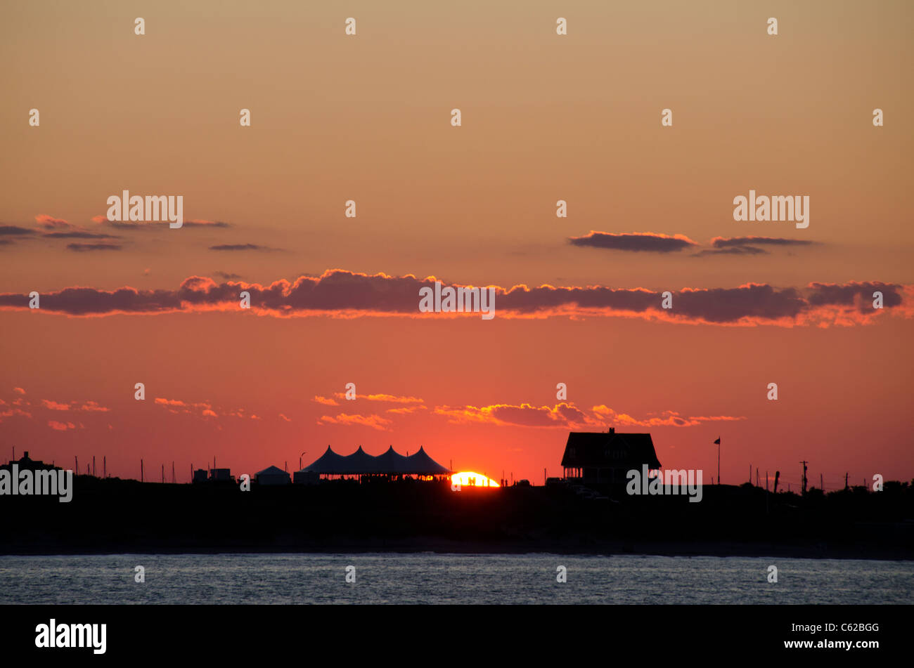Rhode Island, Block Island (aka New Shoreham). Sunset at Block Island ...
