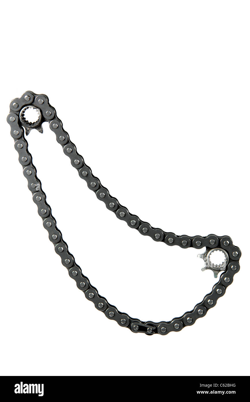 Chain drive, isolated on a white background Stock Photo - Alamy