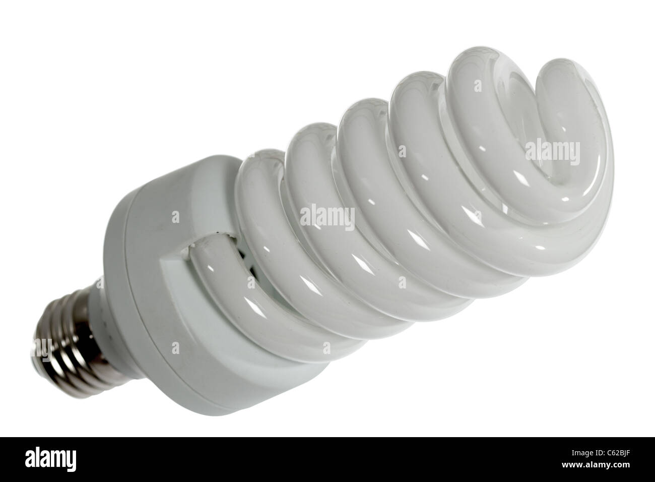 Fluorescent light bulb, isolated on a white background Stock Photo - Alamy