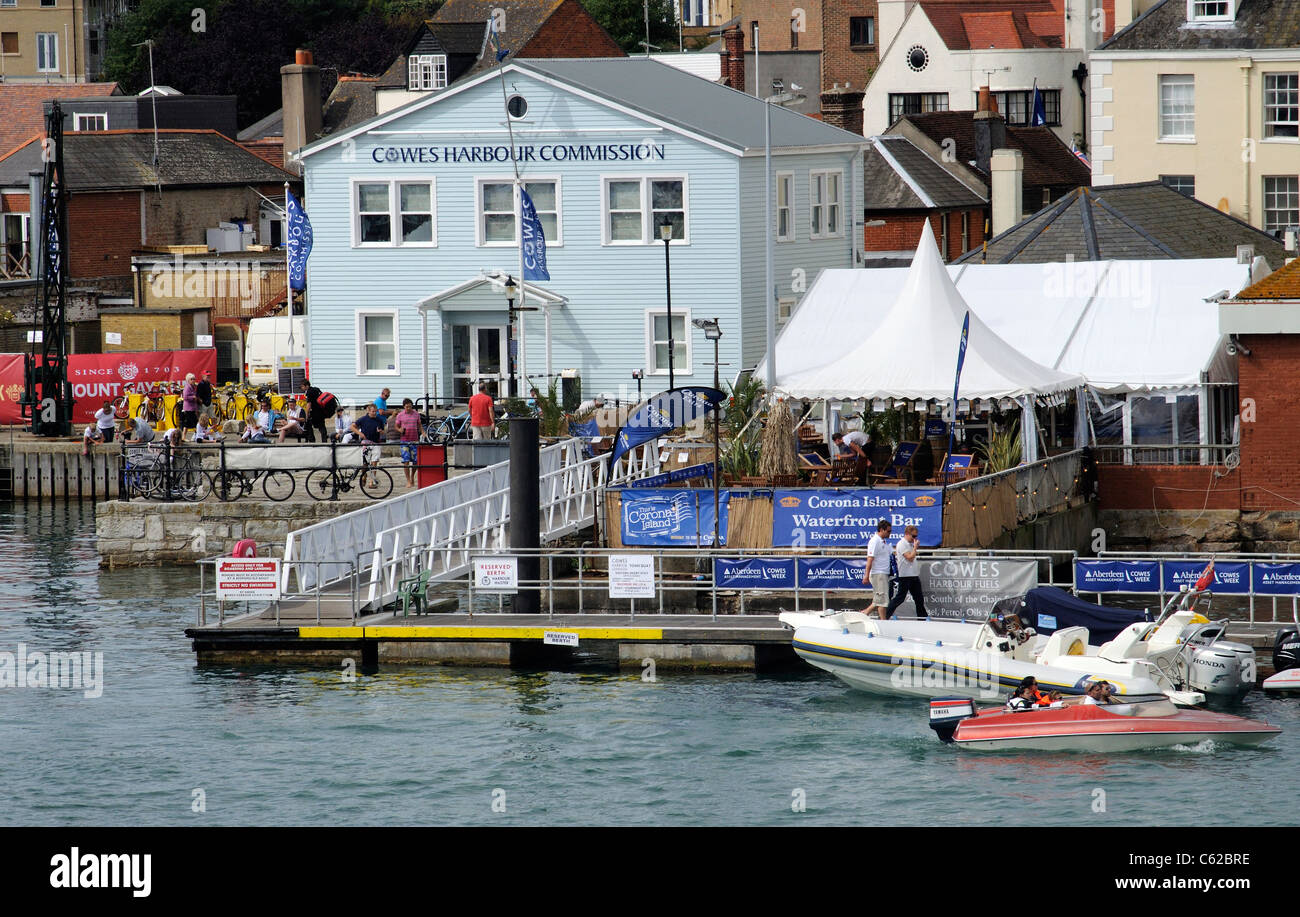 Cowes Harbour Commission offices on the waterfront of the River Medina in West Cowes Isle of ...