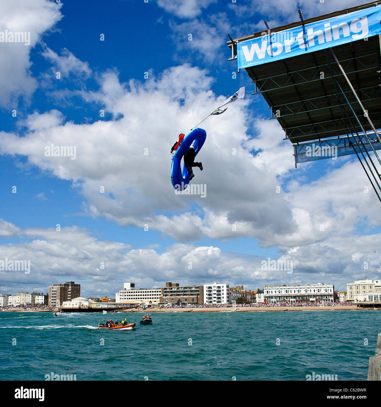 WORTHING INTERNATIONAL BIRDMAN. A flyer jumps from Worthing pier, 35ft ...