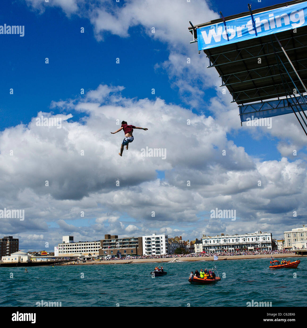 WORTHING INTERNATIONAL BIRDMAN. A flyer jumps from Worthing pier, 35ft ...
