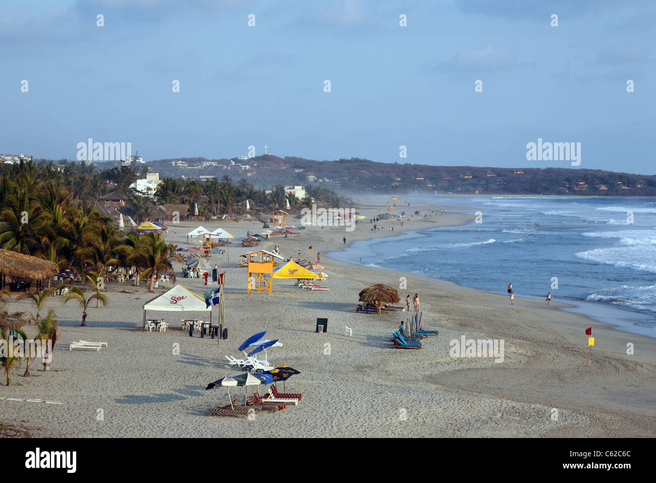Overview of Zicatela Beach. Puerto Escondido, Oaxaca, Mexico, North ...