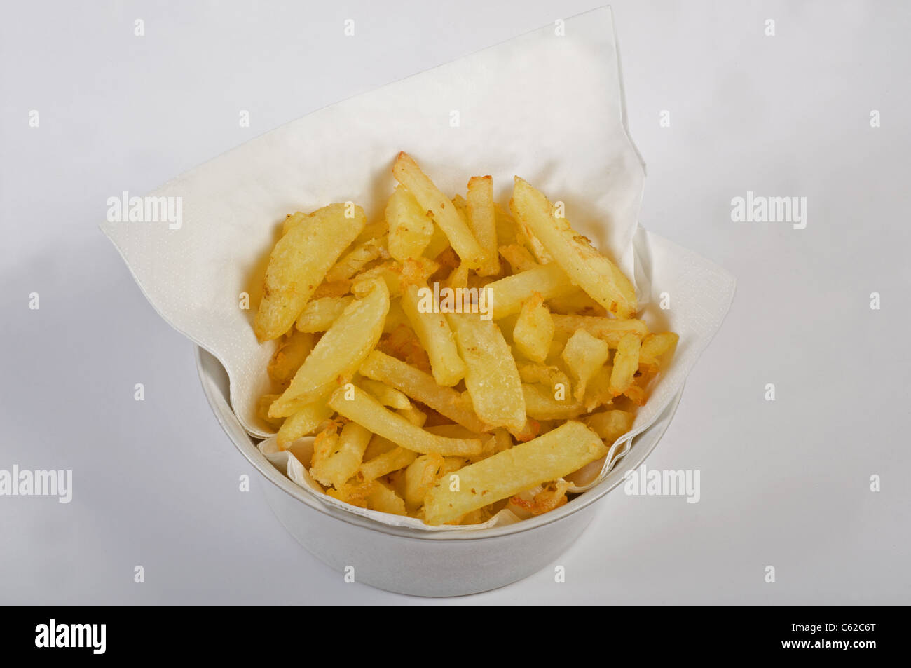 Homemade double fried chips Stock Photo - Alamy
