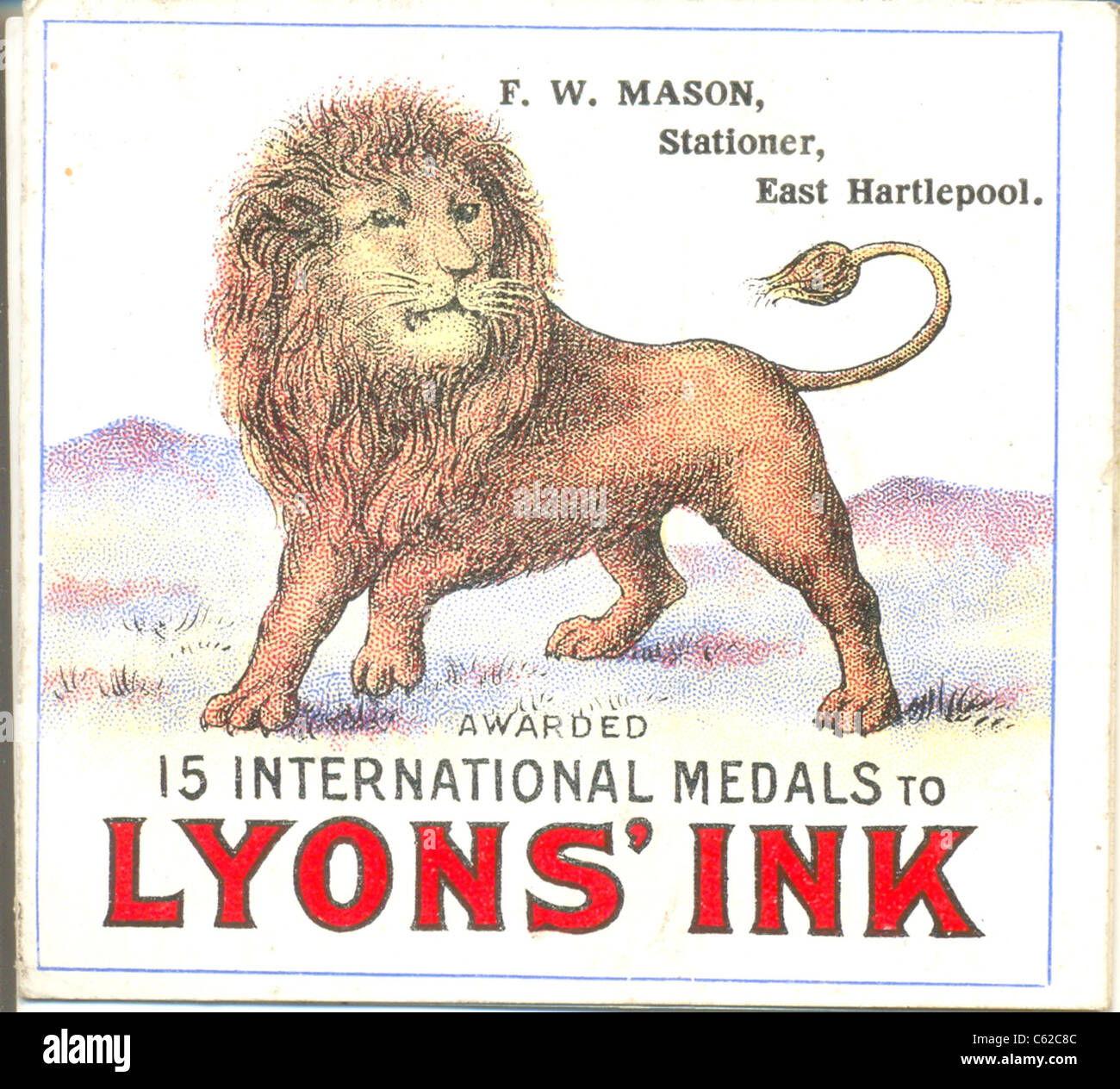 Label for Lyons' Ink Stock Photo - Alamy