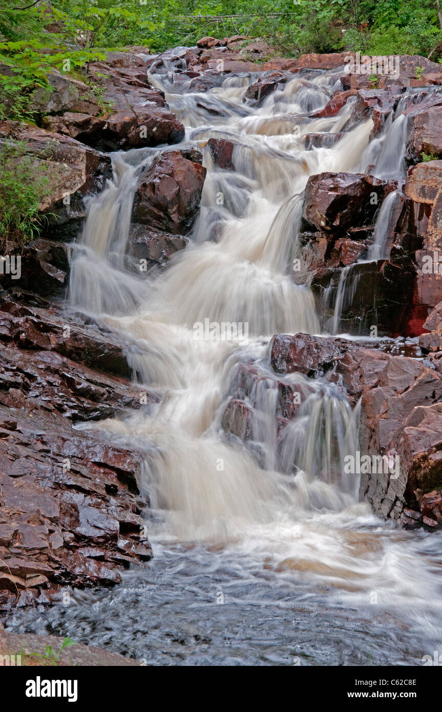 The raging water of Bull Falls calmed with a time exposure Stock Photo ...