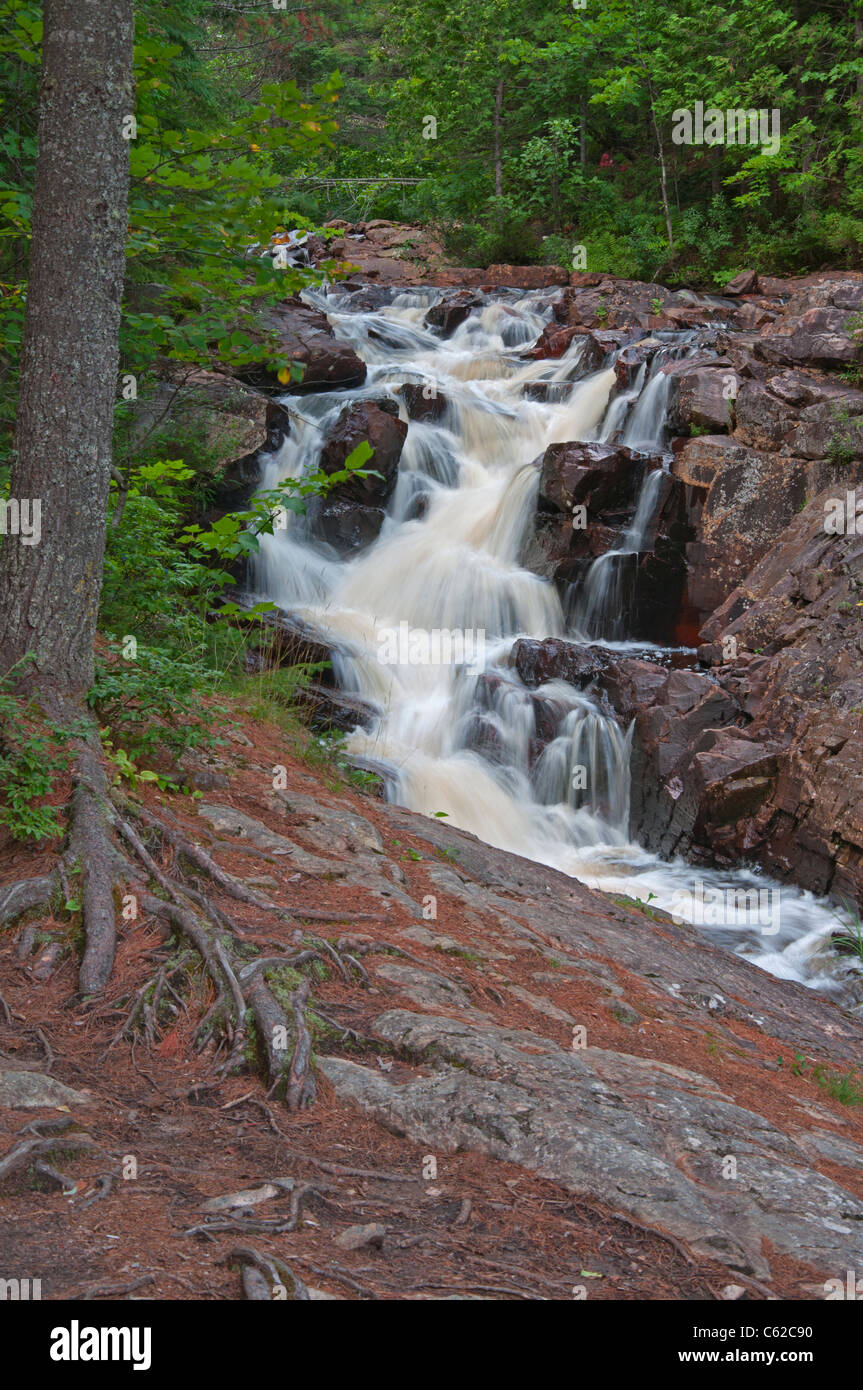 The raging water of Bull Falls calmed with a time exposure Stock Photo ...