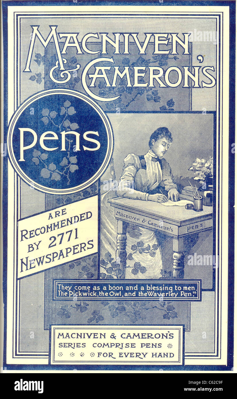 Advertisement leaflet for Macniven & Cameron's Pens Stock Photo - Alamy