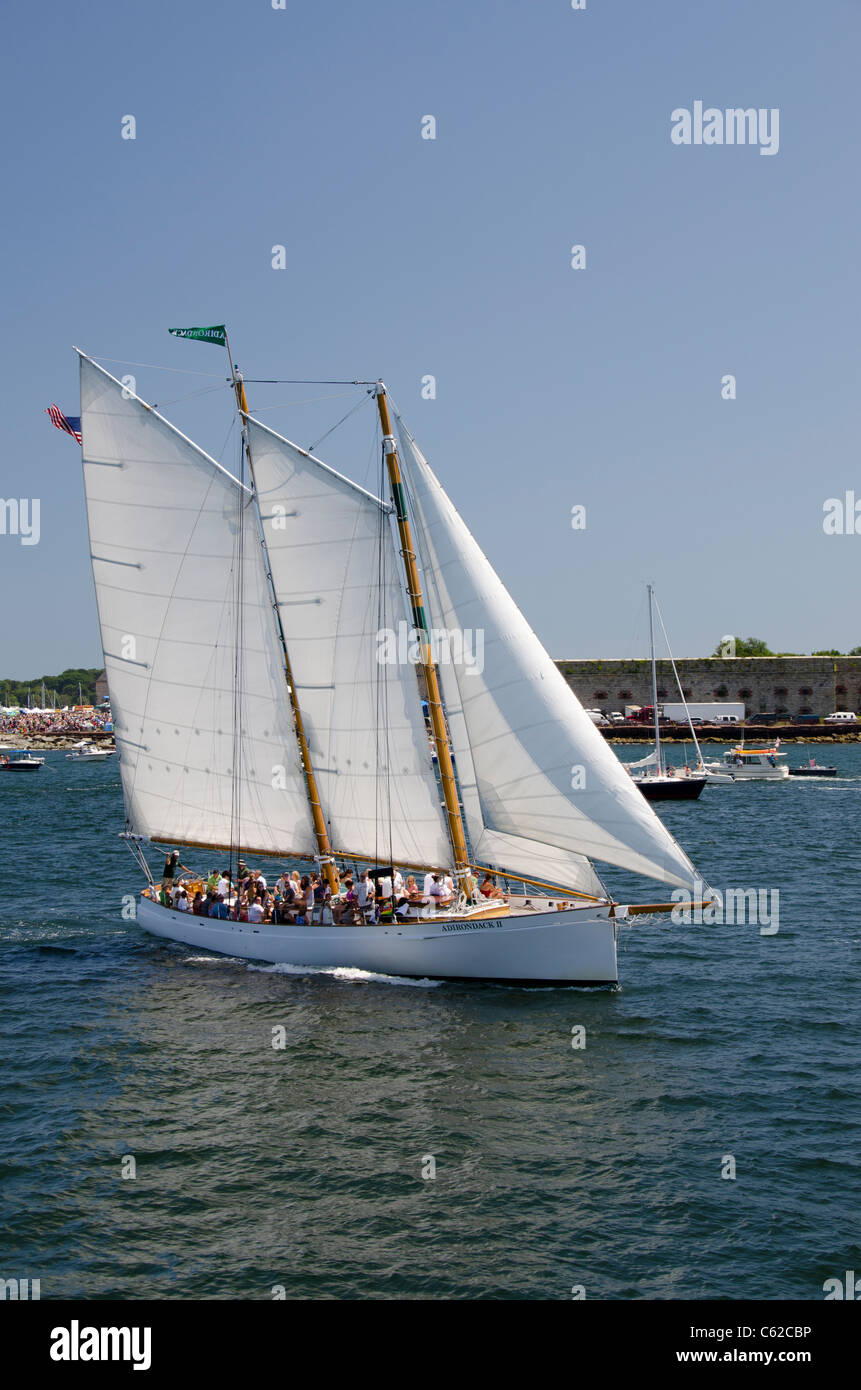 Rhode Island, Newport. Newport coastline with sailboat Stock Photo - Alamy