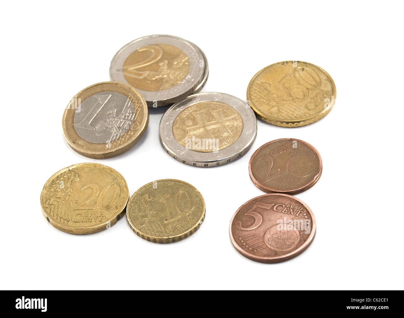 euro coin isolated on white background Stock Photo - Alamy