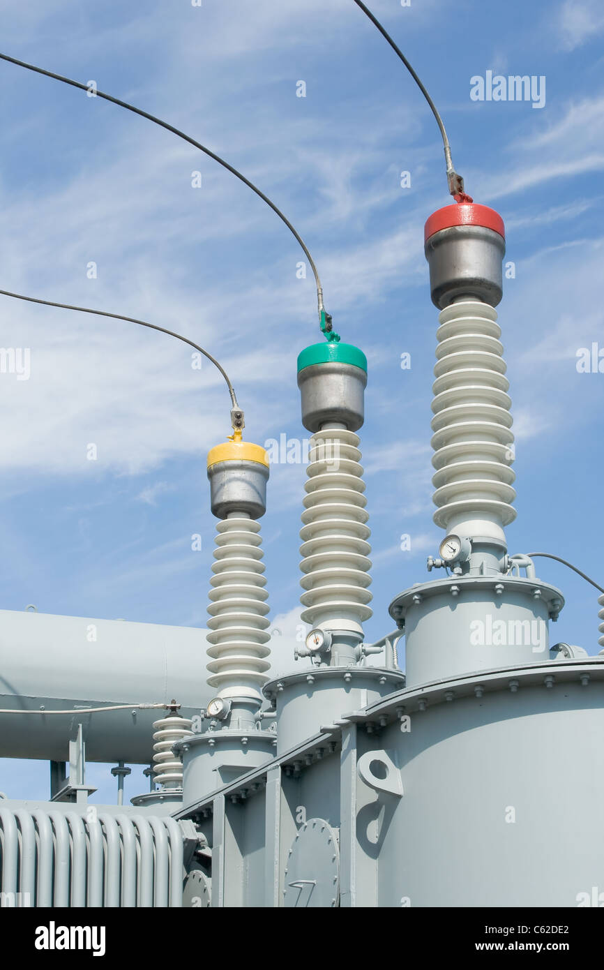 Equipment of high-voltage substation Stock Photo - Alamy