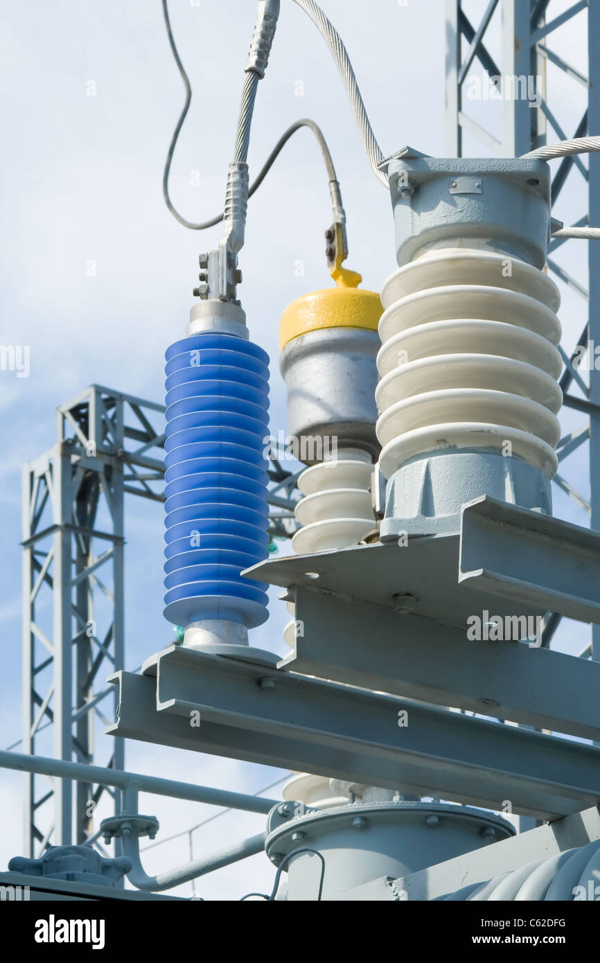 The equipment of high-voltage substation Stock Photo - Alamy