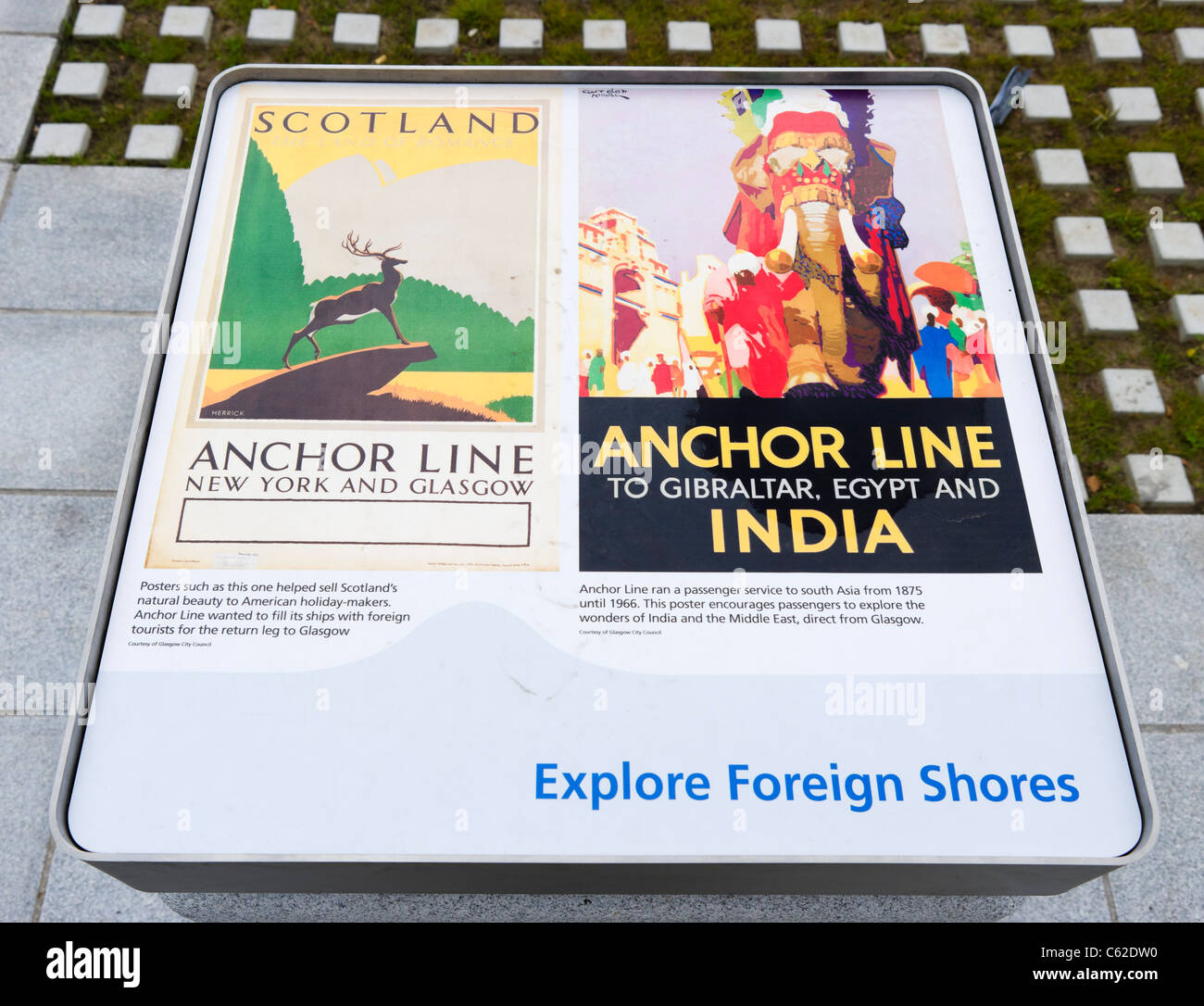 Historic Anchor Line posters outside the Riverside Museum (new building ...