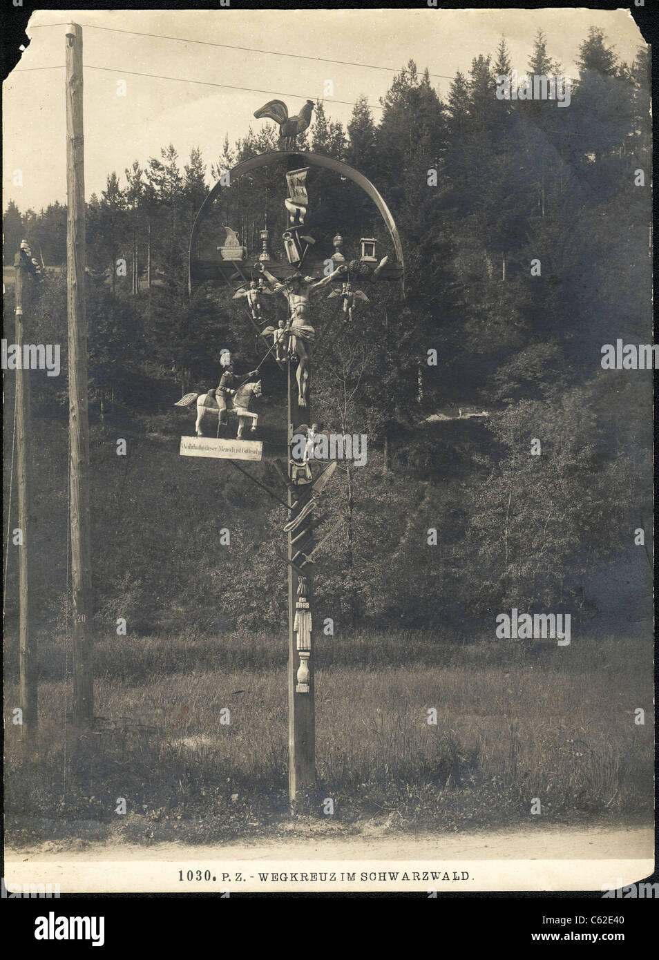 A Latin crucifix with a stylized INRI plaque in Schwarzwald Stock Photo ...
