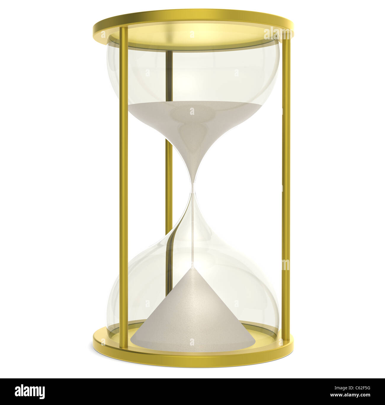 Hourglass made of Metal. Gold Stock Photo - Alamy