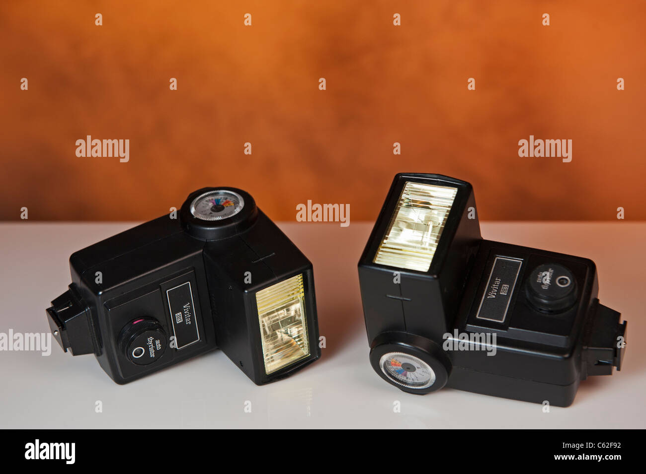 Two Vivitar 283 camera flashes Stock Photo - Alamy