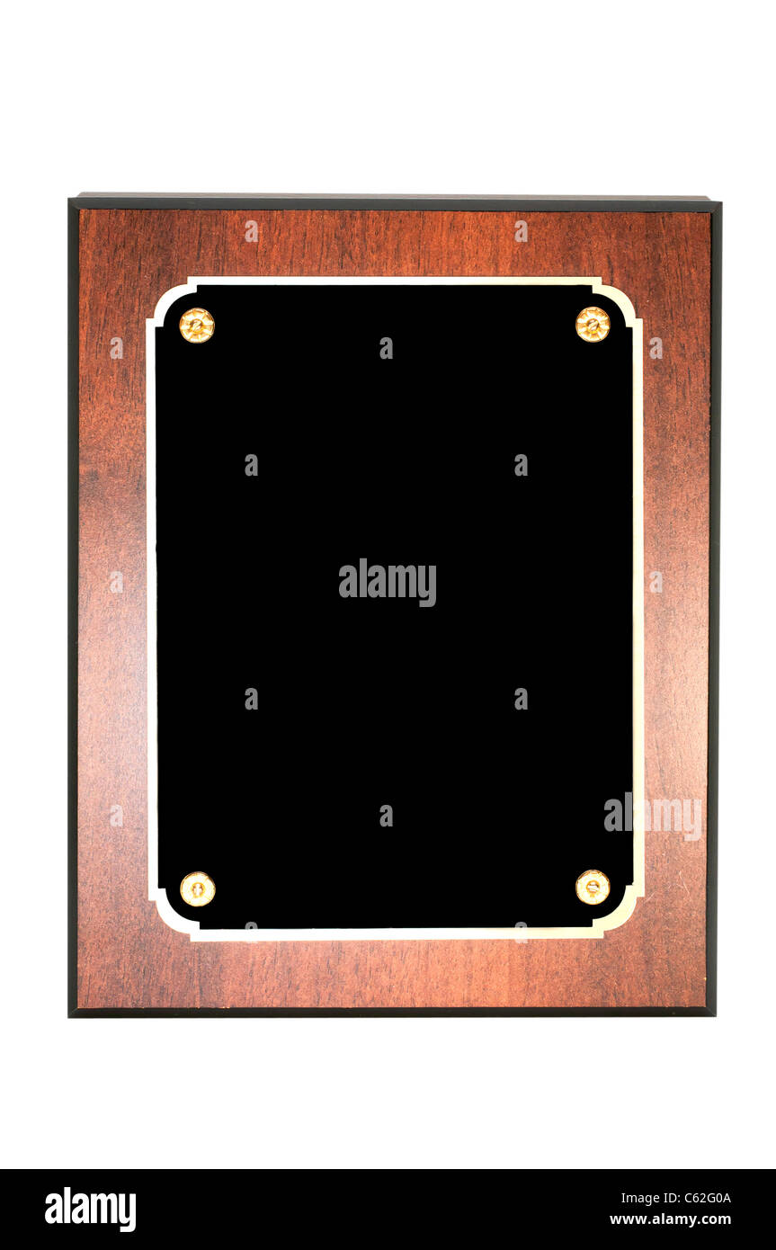 Blank award plaque hi-res stock photography and images - Alamy
