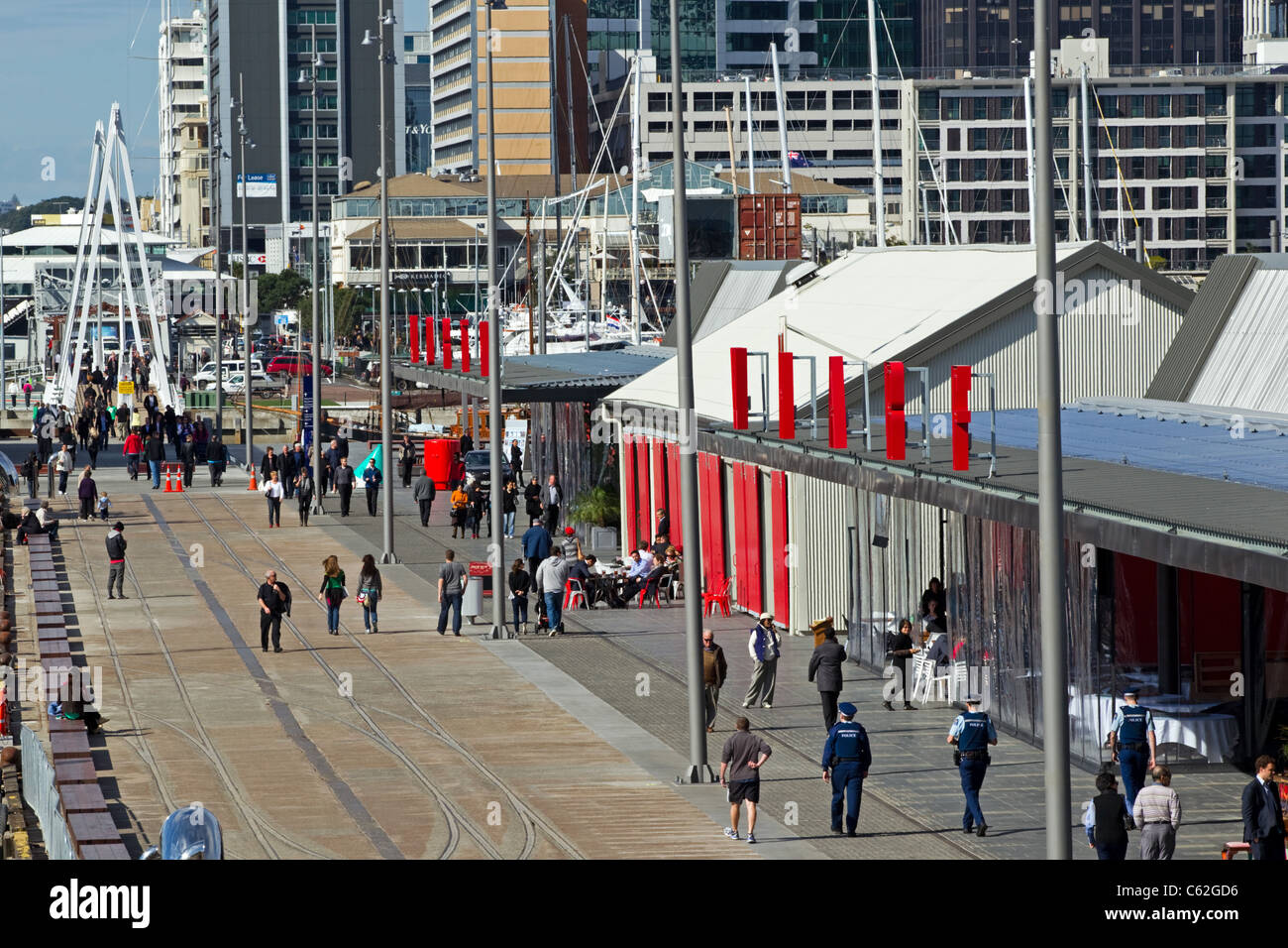 Waterfront walkway, Wynyard Quarter, Auckland, New Zealand, Wednesday ...