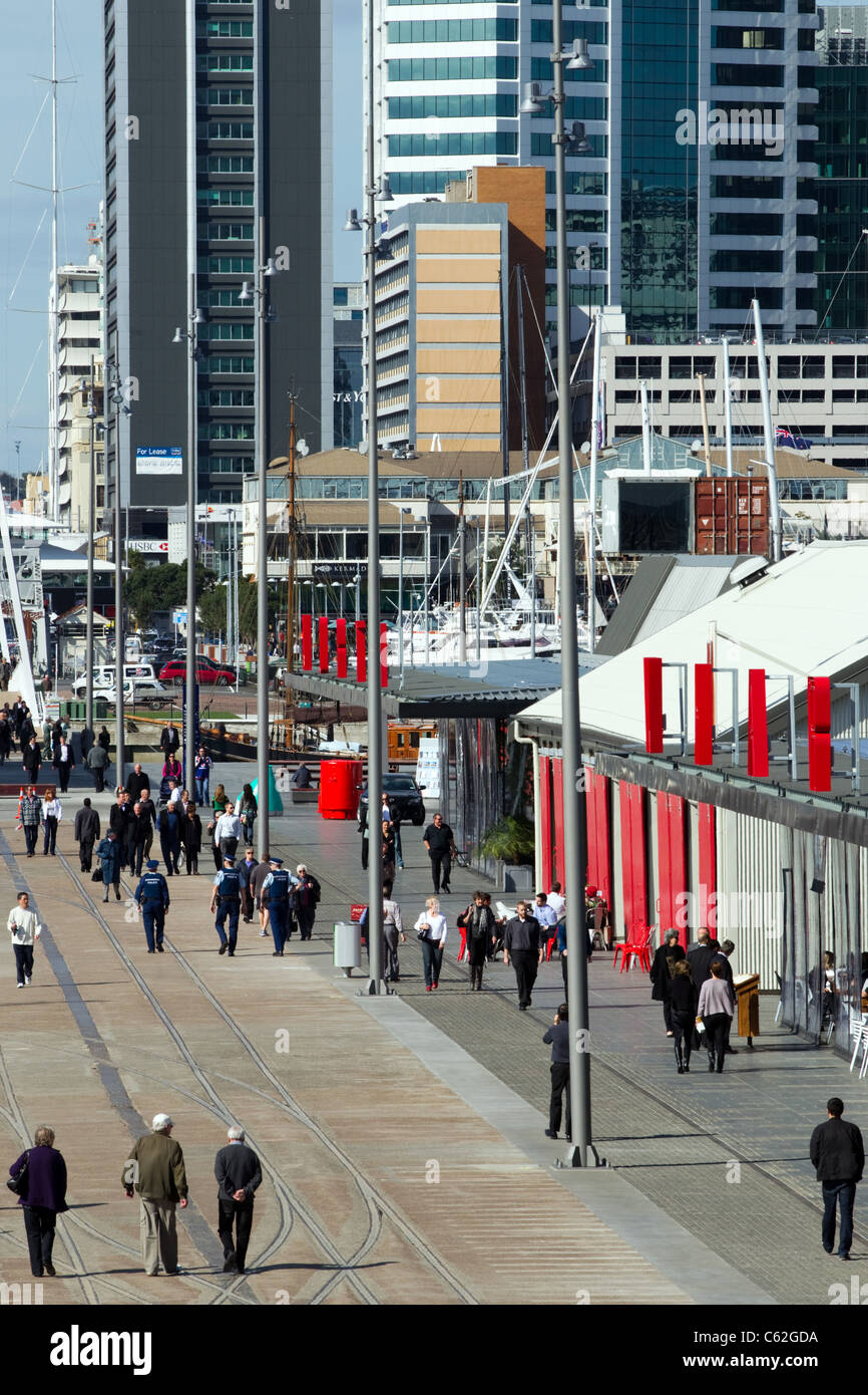 Waterfront walkway, Wynyard Quarter, Auckland, New Zealand, Wednesday ...
