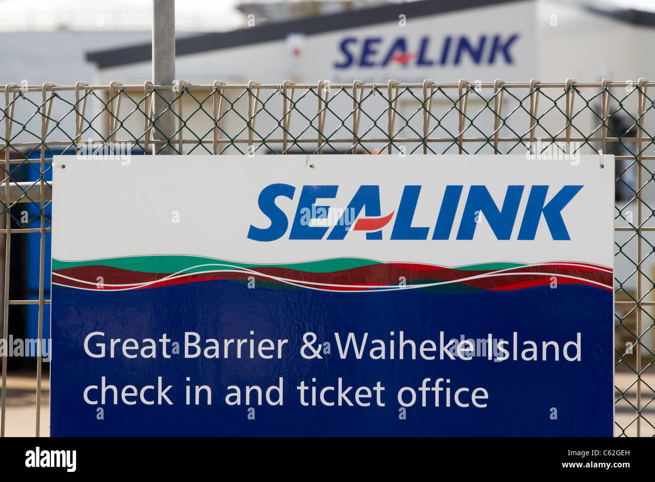 Sealink Sign, Wynyard Quarter, Auckland, New Zealand, Wednesday, August ...