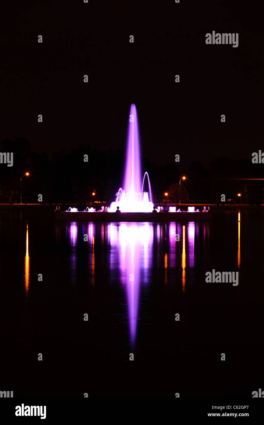 Long exposure image of Denver's historic Prismatic Electric Fountain on ...