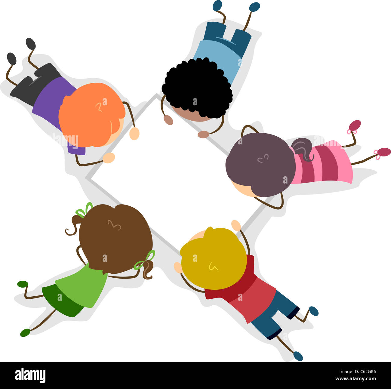 Illustration of Kids Looking at a Blank Piece of Paper Stock Photo - Alamy
