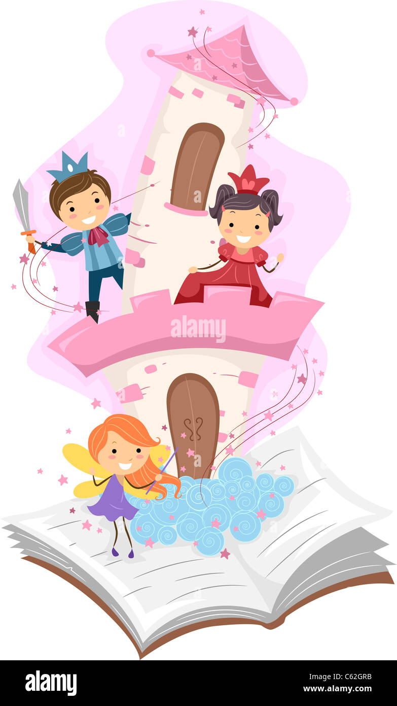 Illustration of a Pop Up Book with a Fancy Theme Stock Photo - Alamy