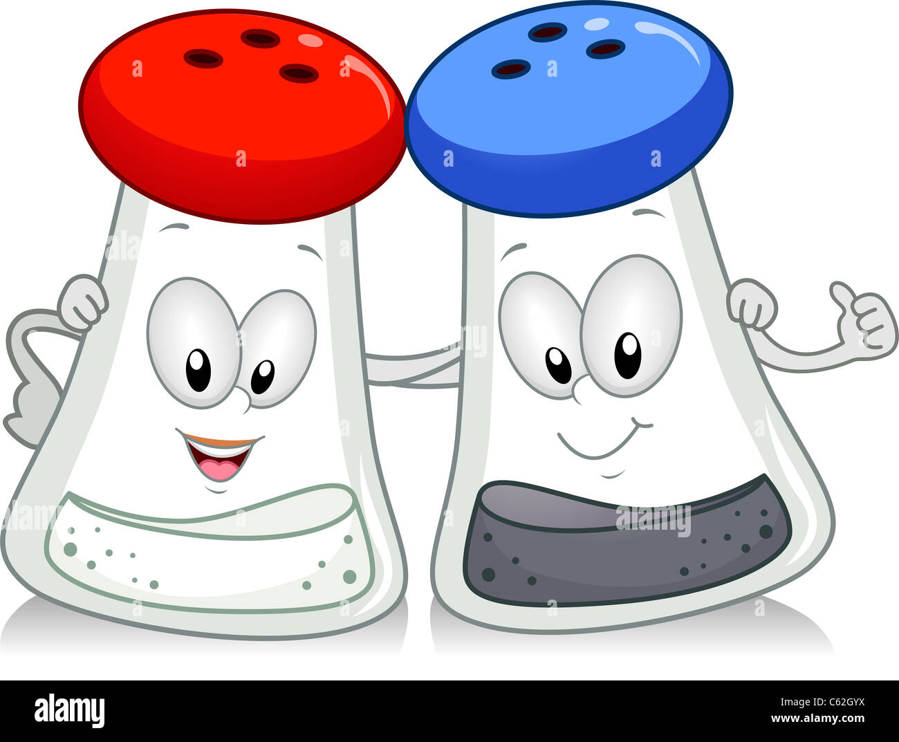 Illustration of a Salt and Pepper Shaker Hanging Out Together Stock ...