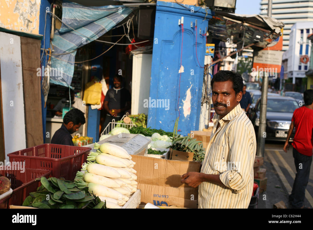 Vegetable stall in Little India Stock Photo - Alamy